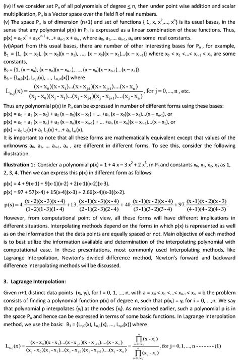 Lagrange Interpolation Numerical Methods
