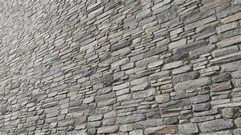 Granite Coursed Rubble Wall Texture Mixed Gray Poliigon