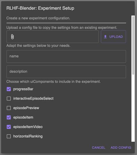 Setup And Configure Experiments — Rlhf Blender 010 Documentation