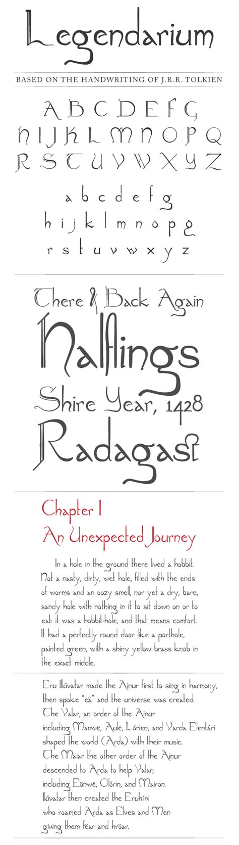 Legendarium A J R R Tolkien Script Font Behance