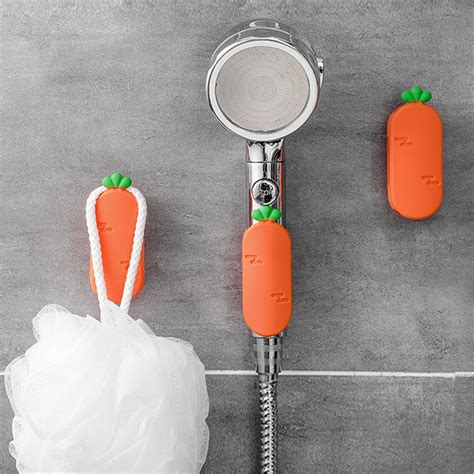 Безпробилен държач за душ слушалка Силиконова скоба за стенен монтаж Стойка за многократна