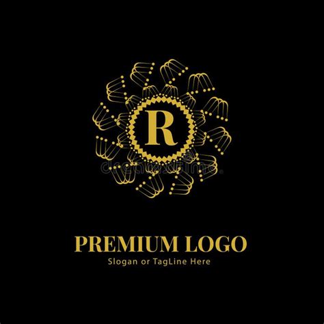 Premium Gold Ribbon Letter R Floral Logo Design For Branding And Luxury