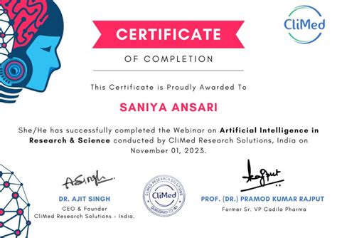 Saniya Ansari On Linkedin Successfully Completed The Webinar On Artificial Intelligence In