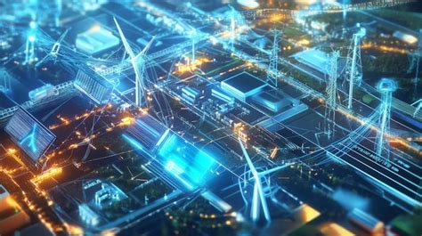 Interactive Renewable Energy Smart Grid Illustration Premium Ai