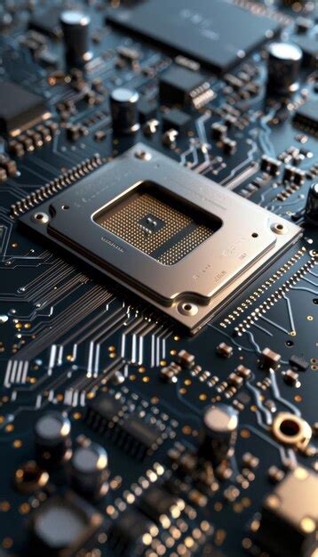 Cpu With Semiconductor Components Showcasing Precision And Complexity