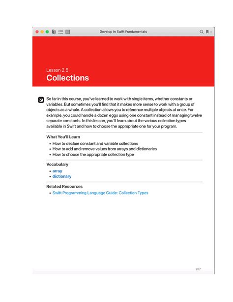 Develop in Swift Fundamentals Collections Fundamentos de programación Studocu