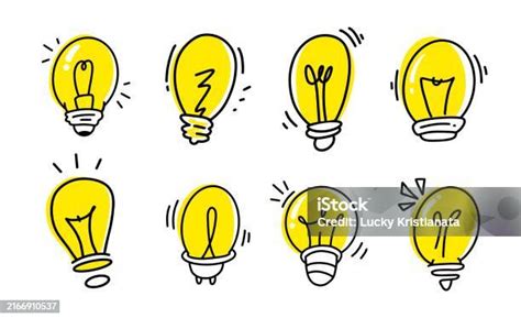Ide Doodle Bola Lampu Yang Digambar Tangan 01 Ilustrasi Stok Unduh