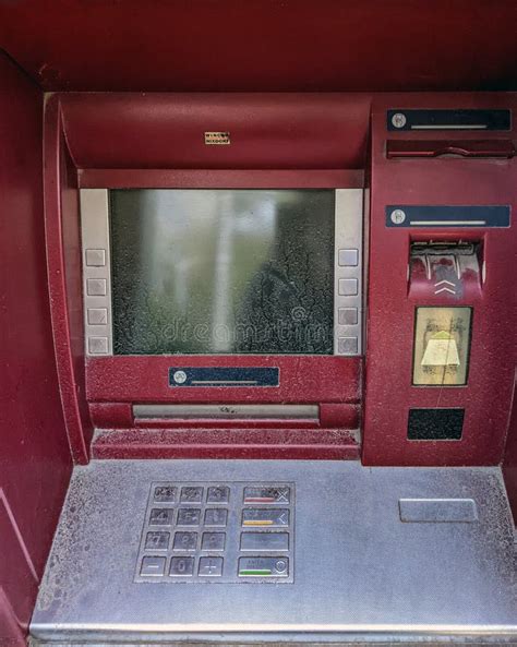 Old Non Working Atm Atm In The Dust No Money Stock Image Image Of