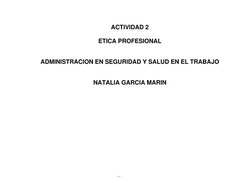 Actividad 2 Etica Profesional LOMoAR CPSD 6193148 ACTIVIDAD 2