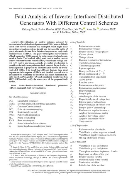 fault analysis of inverter interfaced distributed generators with