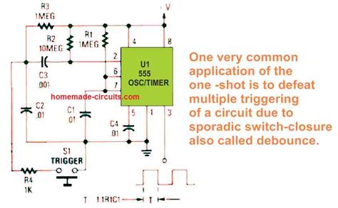 10 Simple Ic 555 Monostable Circuits Explored Homemade Circuit Projects