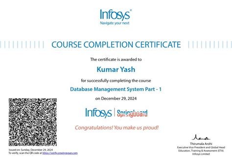 learningjourney databasemanagement infosysspringboard