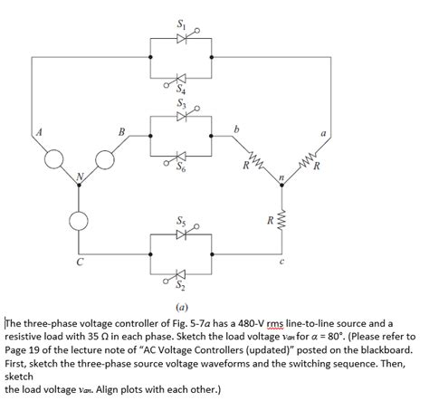 Solved The Three Phase Voltage Controller Of Fig A Has Chegg