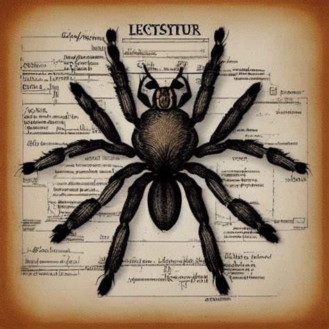 Pôster Altamente Detalhado E Rotulado Spider Steampunk Blueprint