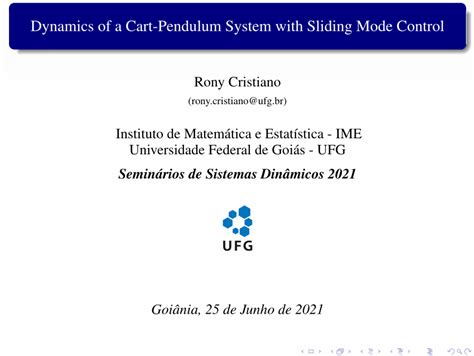 Pdf Dynamics Of A Cart Pendulum System With Sliding Mode Control