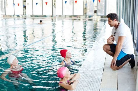 Training In Swimming Pool Stock Image Image Of Swimmer 116445541