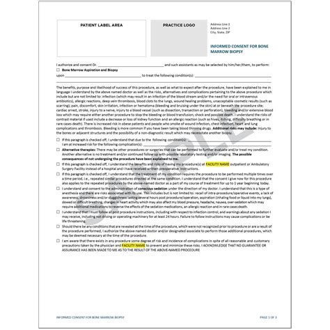 Bone Marrow Biopsy Consent Society Of Interventional Radiology