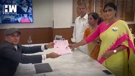 Andhra Congress Chief Ys Sharmila Files Kadapa Nomination Hw News English