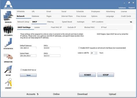 DHCP Settings I Antamedia Software