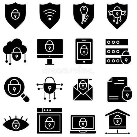 Internet Security Icon Vector Set Antivirus Illustration Sign Collection Protection Symbol Or