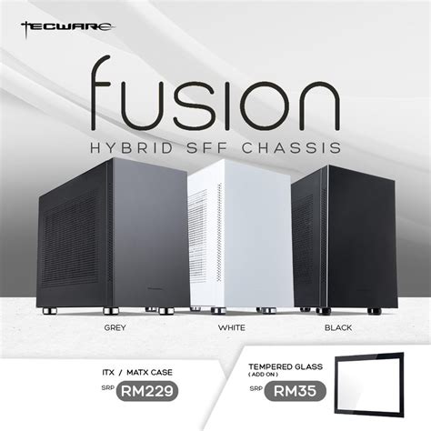 Tecware Fusion Hybrid Small Form Factor Chassis Blackwhitegrey