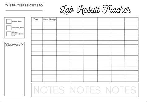 Medical Lab Result Health Tracker PDF Different Templates Planner Journal Spreadsheet