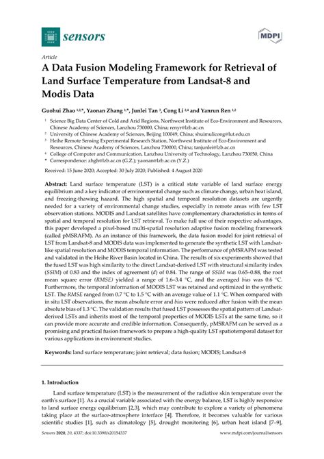 pdf a data fusion modeling framework for retrieval of land surface