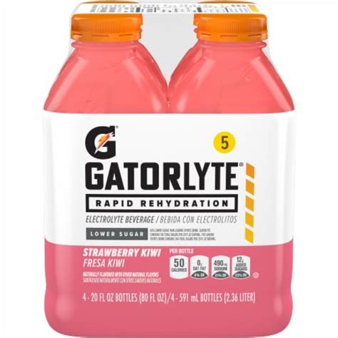 Gatorade Gatorlyte Strawberry Kiwi Electrolyte Beverage 4 Ct 20 Fl