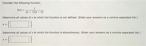 solved consider the following function f x x−7 x−8 1