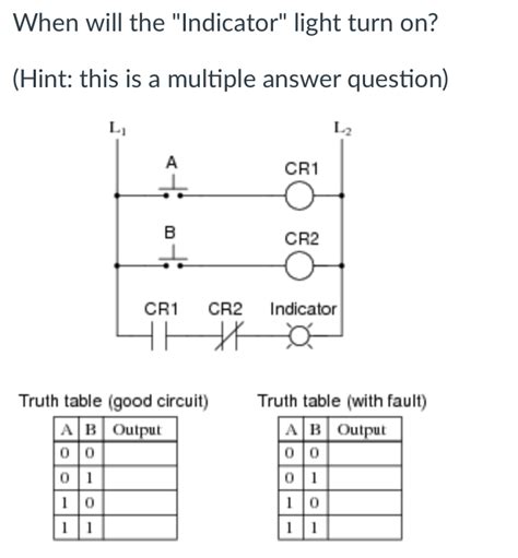 Solved When Will The Indicator Light Turn On Hint This Chegg Com