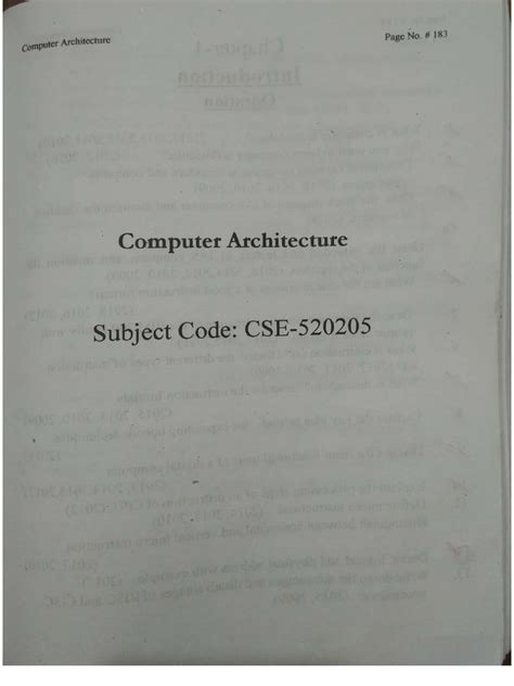 computer architecture exam kit pdf