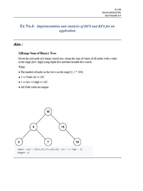 Ai 4 Implementation Of Bfs And Dfs 785 Pdf Graph Theory