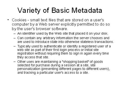 Variety Of Basic Metadata