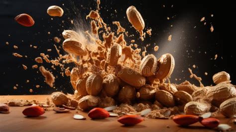Exploding Peanuts In Macro Shot Stock Concepts Stock Illustration Illustration Of Detail