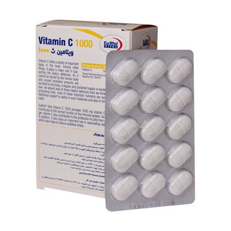 قیمت و خرید قرص ویتامین C 1000 میلی گرم یوروویتال 60 عدد