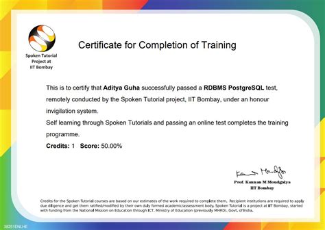 I Have Successfully Completed And Passed The Spoken Tutorial Project