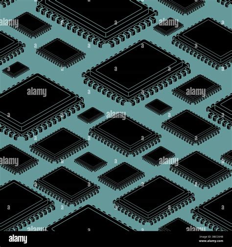 CPU PC Pattern Seamless Processor Background Central Processing System For Computer Texture