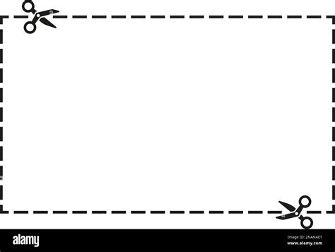 Cut Out Coupon Rectangle Shape With Scissors Icon Vector Illustration Stock Vector Image And Art