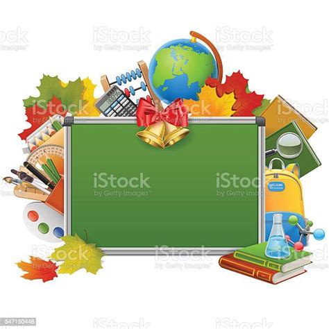 벡터 학교 Blackboard 1에 대한 스톡 벡터 아트 및 기타 이미지 1 9월 가을 Istock