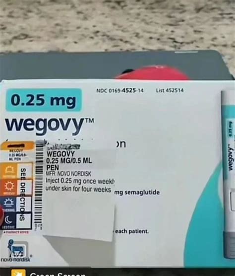 Wegovy Semaglutide Injection 0 25mg 0 5mg 1mg 1 7mg 2 4mg New USA Worldwide Delivery