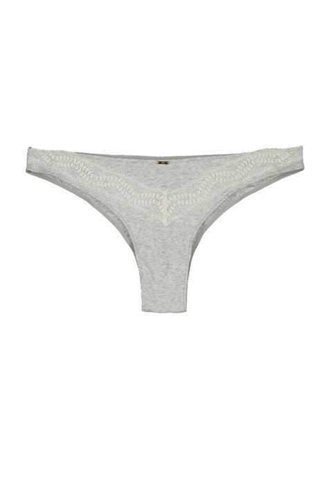 Cuequinha Brasileira Algodão E Renda Cinzenta Cuecas De Mulher