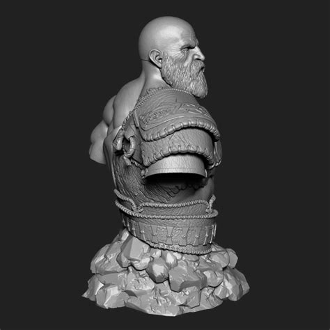 Free Stl File Kratos Bust 👤・3d Printable Model To Download・cults