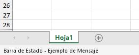 VBA Mostrar Mensaje En La Barra De Estado Automate Excel