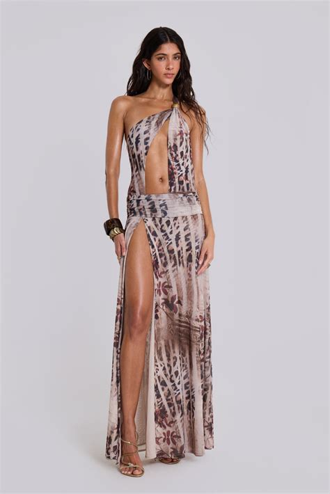Valentina Asymmetric Cut Out Maxi Dress Jaded London