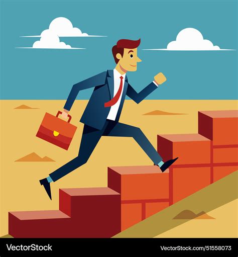 Overcome Obstacle Solving Business Problem Win Vector Image