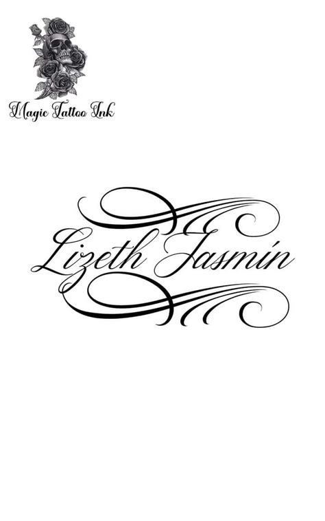 Tatuaje De Nombre Y Diseño Ornamental En Sobre Blanco