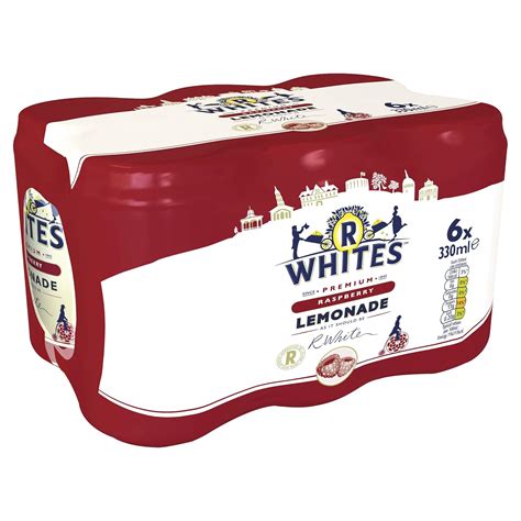 R Whites Premium Raspberry Lemonade Cans 6 X 330 Ml Uk