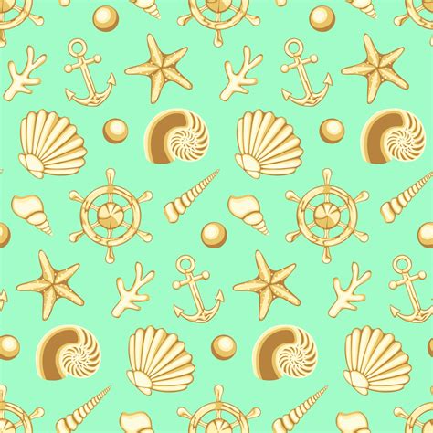 Hand Drawn Vector Sea Seamless Pattern 3086964 Vector Art At Vecteezy