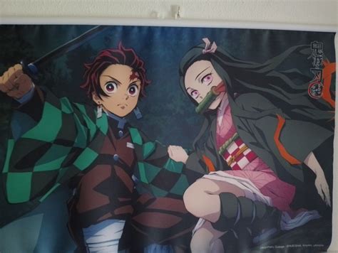 Tanjiro Nezuko Siblings Demon Slayer Fabric B2 Wall Scroll