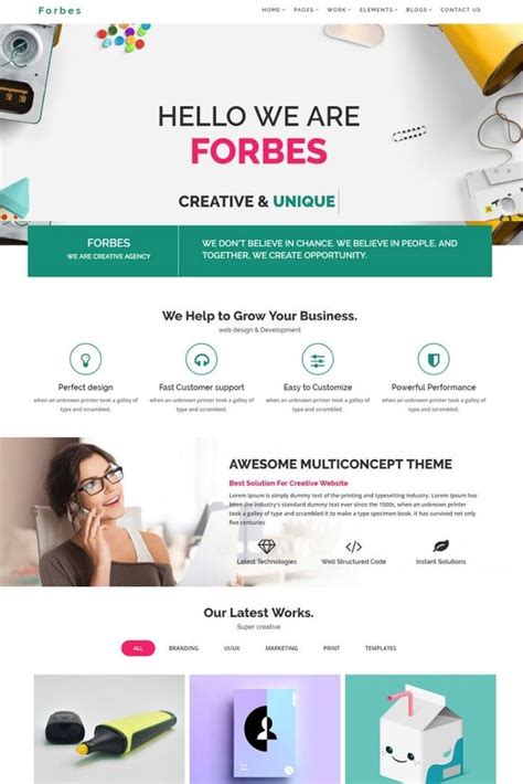 Forbes Multipurpose Html Website Template Template Sponsored